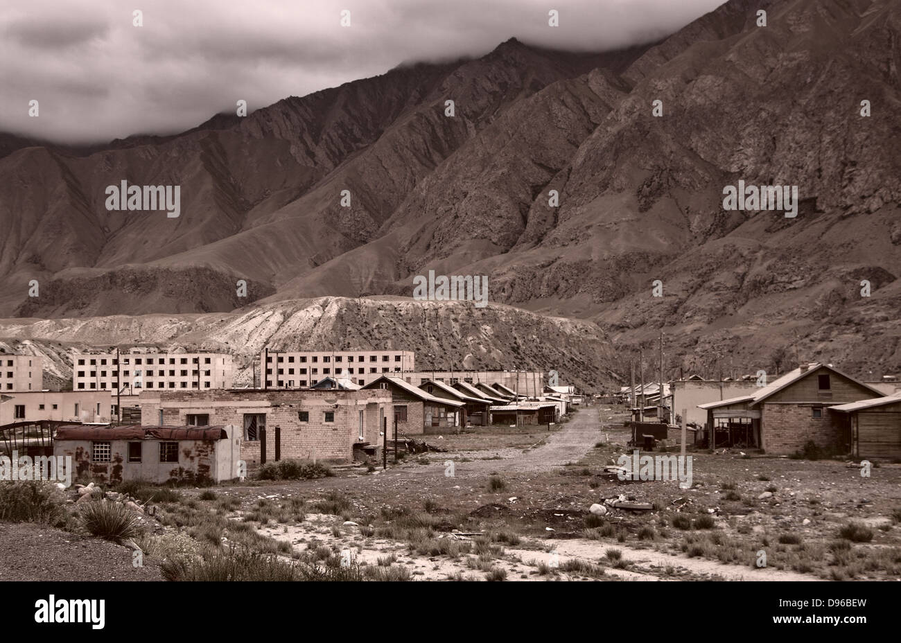 unfinished town mine Inilchek Stock Photo - Alamy