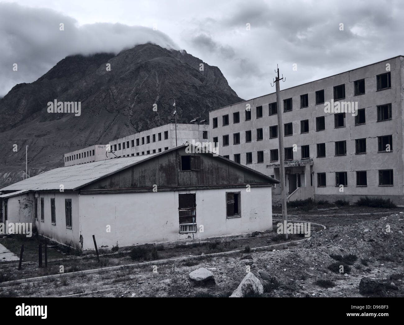 unfinished town mine Inilchek Stock Photo - Alamy