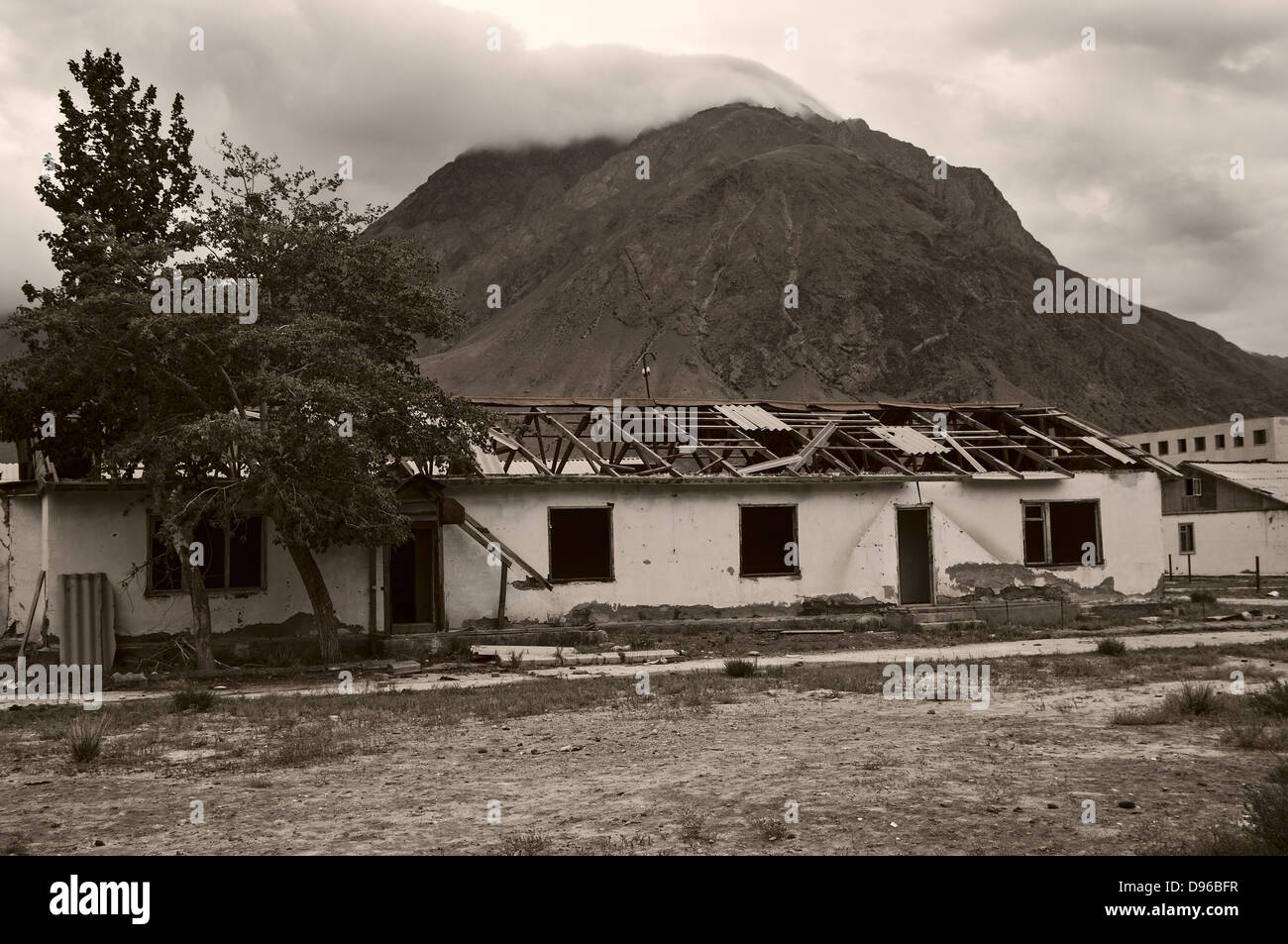 unfinished town mine Inilchek Stock Photo - Alamy