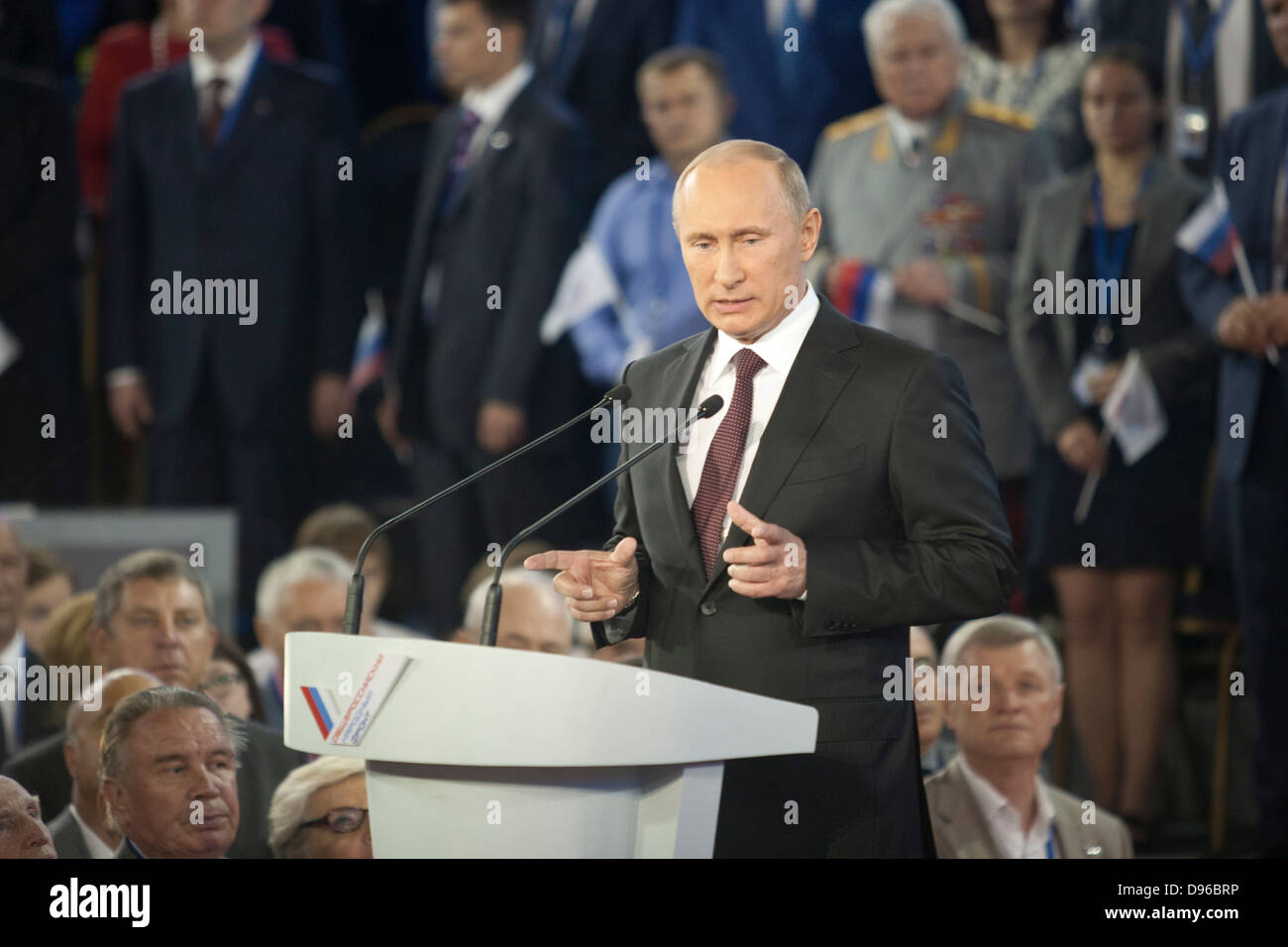 Russian president Vladimir Putin addresses the first congress of the ...