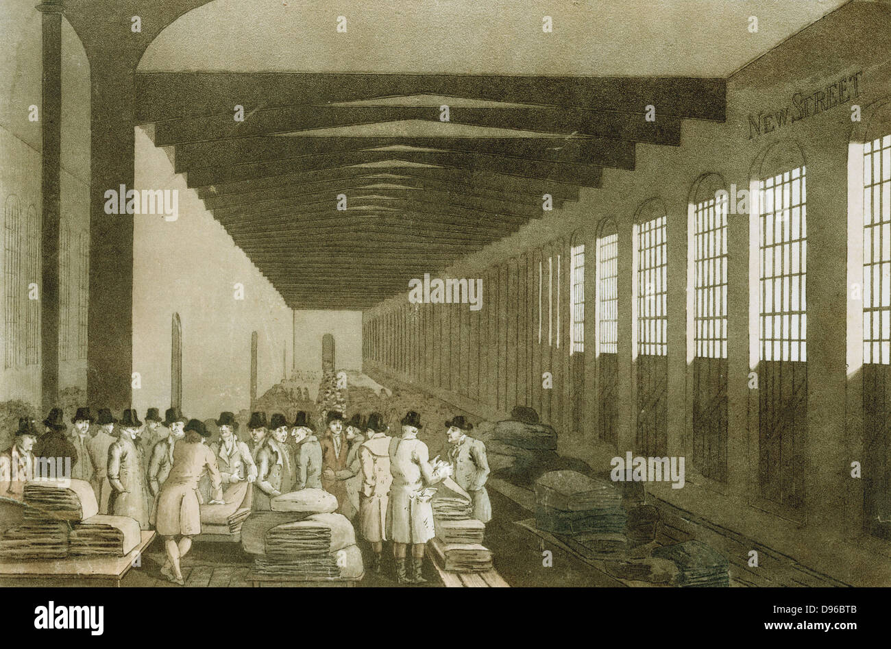 Interior of the Cloth Hall, Leeds, one of the great centres for the ...