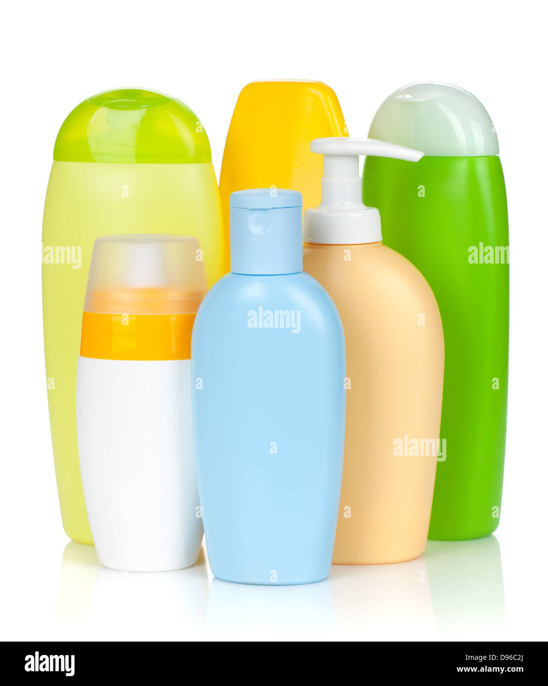 Bath bottles. Isolated on white background Stock Photo - Alamy