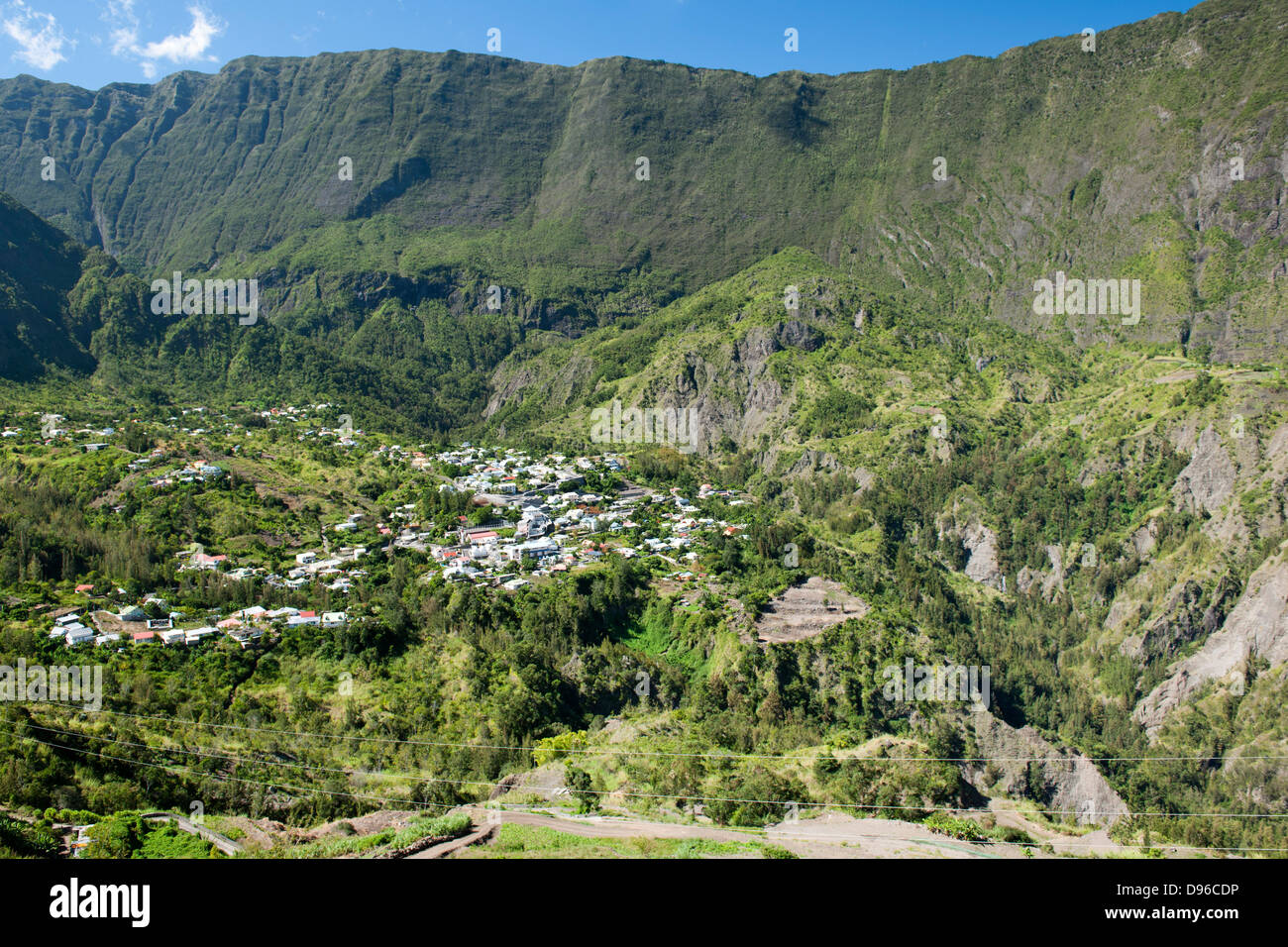 Ilet Du Palmiste Rouge on the road to the Cirque de Cilaos caldera on ...