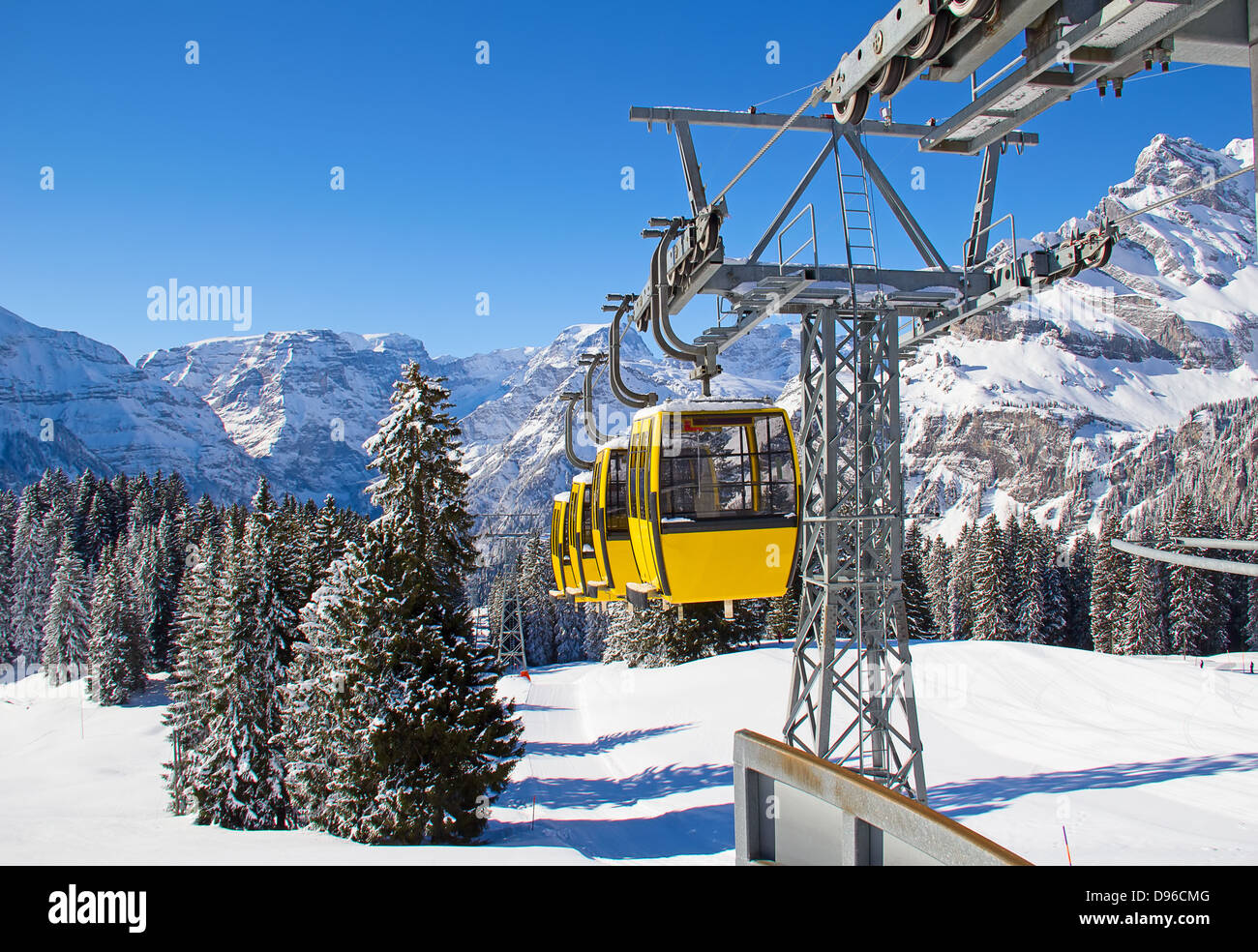 Winter in the swiss alps (Braunwald, Glarus, Switzerland Stock Photo ...
