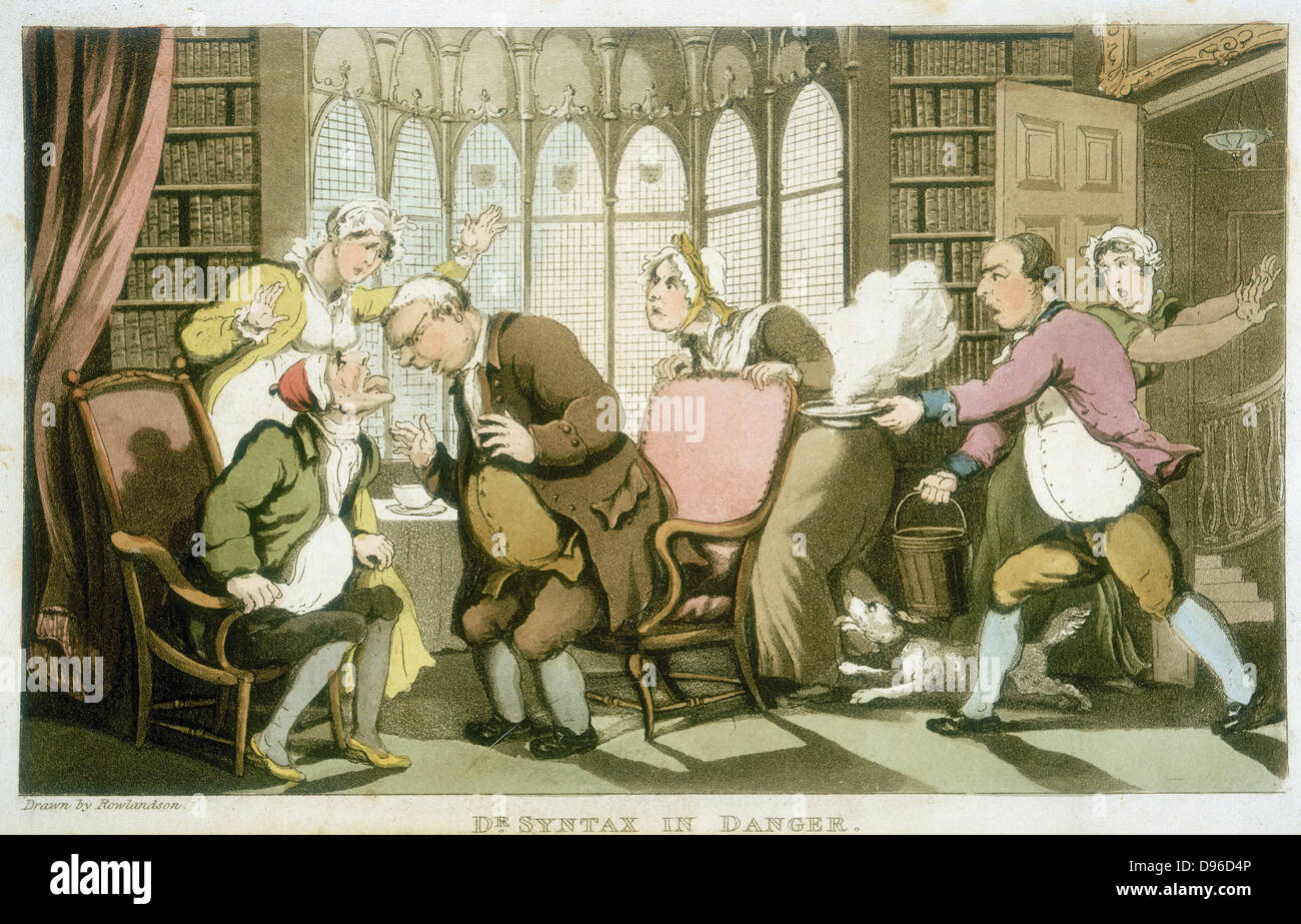Dr Syntax in Danger: Aquatint of Rowlandson illustration for William ...