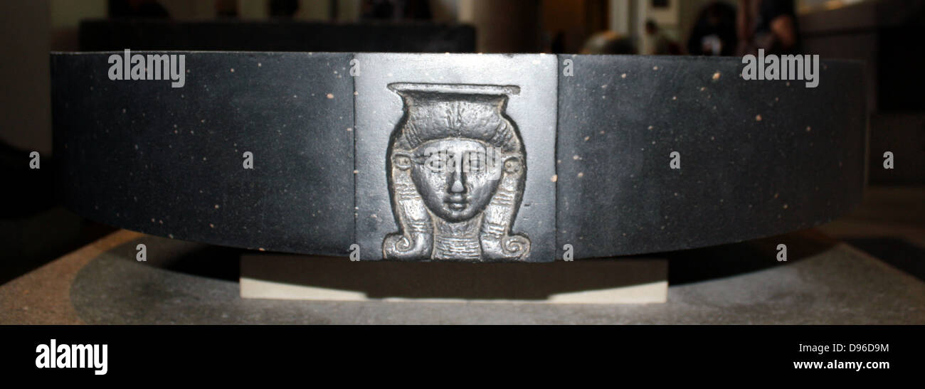 Black Basalt libation bowl. Twenty Sixth Dynasty, about 625 BC. The rim ...