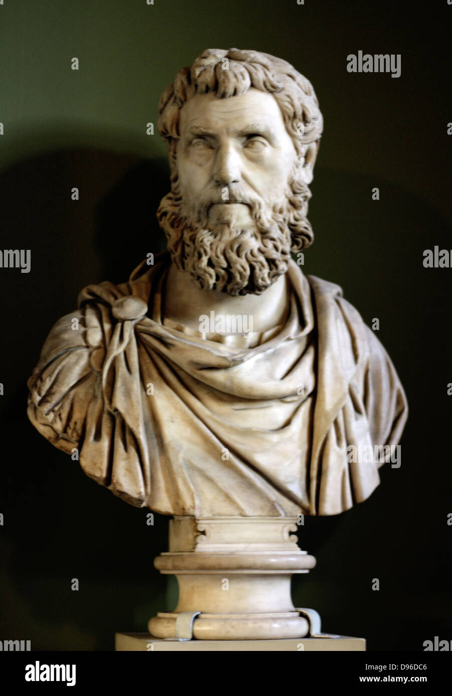 Marble bust of a Roman possibly emperor pertinax (ruled in AD 193 Stock ...