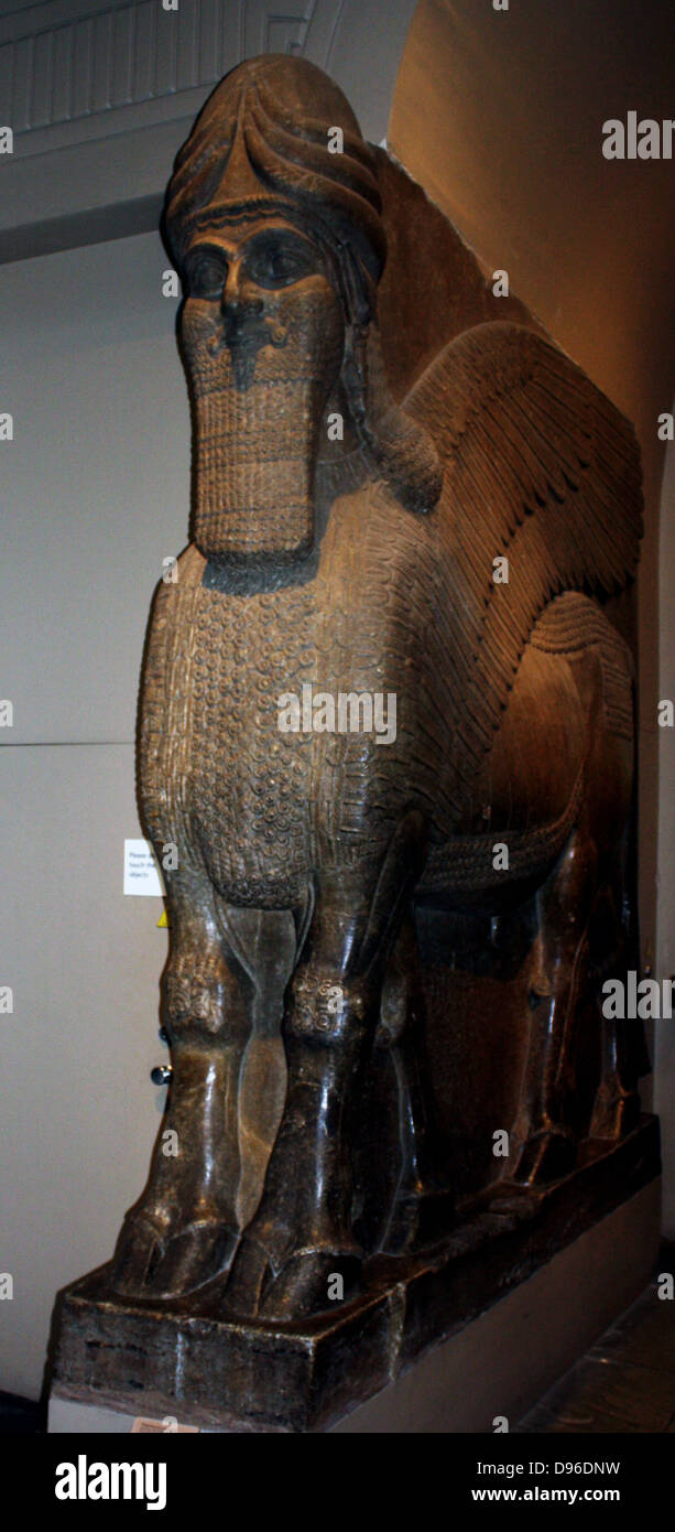 Winged human - Headed bull. Assyrian, About 865-860 BC. From Nimrud ...