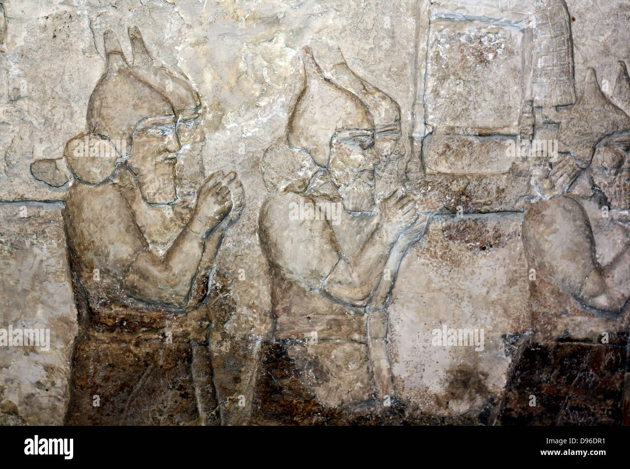 Assyrian wall-panel depicting an attack on an enemy town. Dated ...