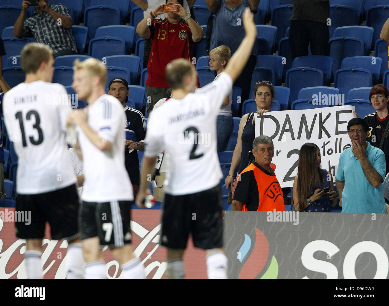 Germany's Matthias Ginter (L-R), Patrick Funk and Tony Jantschke all of ...
