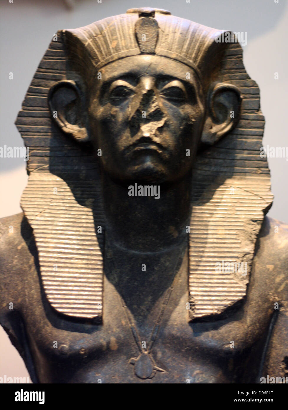 Black granite statue of King Sesostris III, 12th Dynasty (approx. 1850 ...