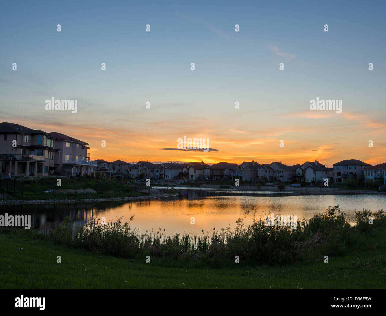 lake front suburb sunset Stock Photo - Alamy