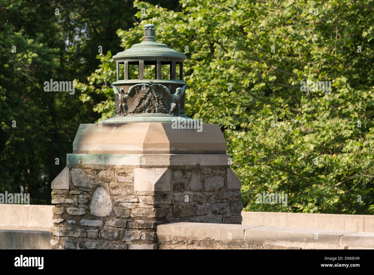 Copper Finial with Eagles Decorates a Stone Post Stock Photo - Alamy