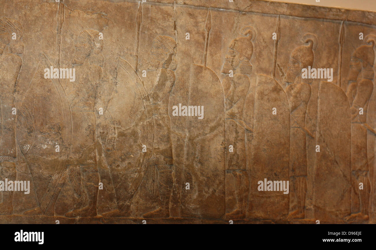 Assyrian wall, circa 645-635 BC. From the North Palace in Nineveh Stock ...