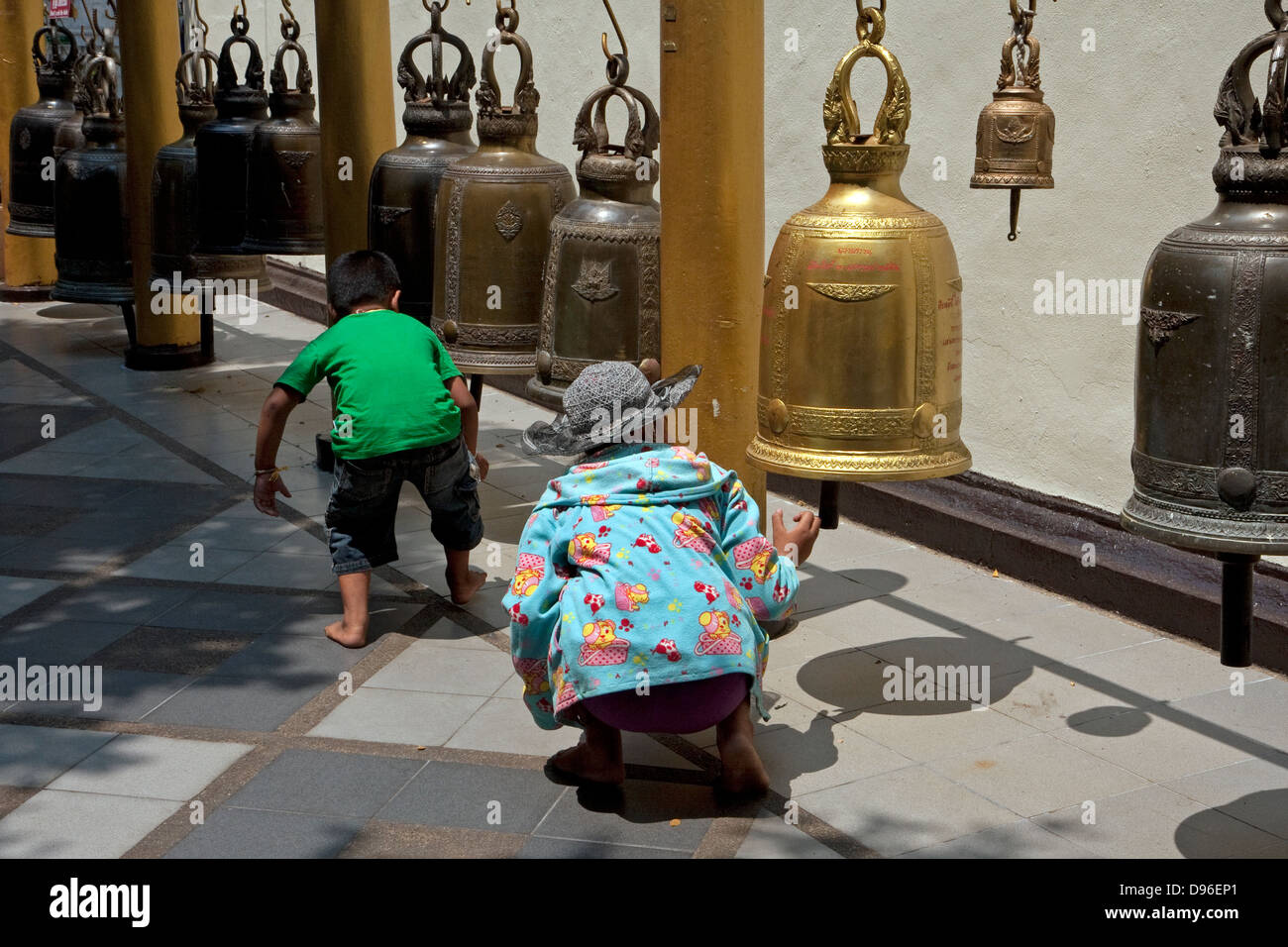 Children ring bells hi-res stock photography and images - Alamy