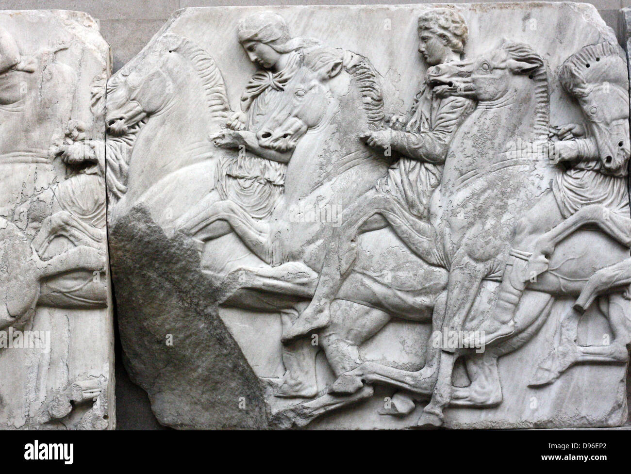 Detail from the Parthenon Frieze. Greek marble sculpture, made between ...