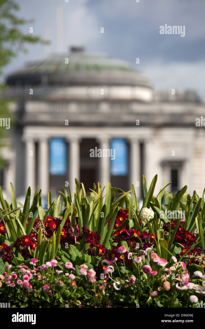 Village of Port Sunlight, England. Early summer view of the flower ...