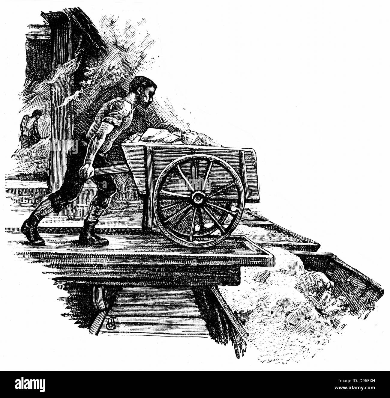 South Durham Salt Works, England: Loading crystallised salt into ...