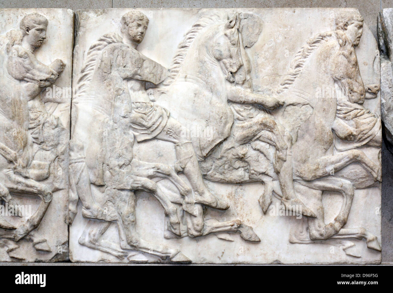 Detail from the South Frieze of the Parthenon, Athens. Showing 6 ...
