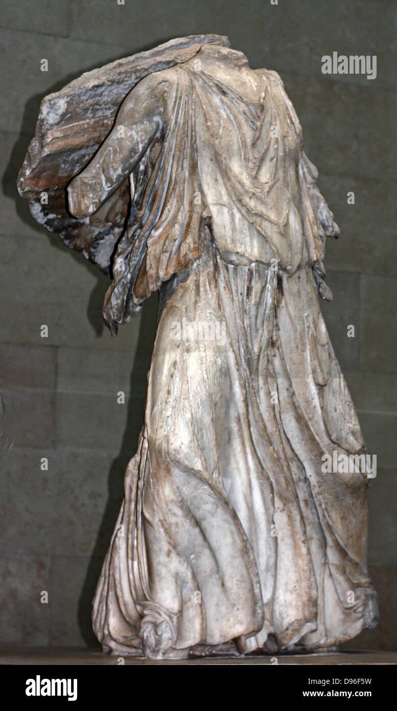 Statue of a girl rapidly moving away from the centre. Possibly Hebe ...