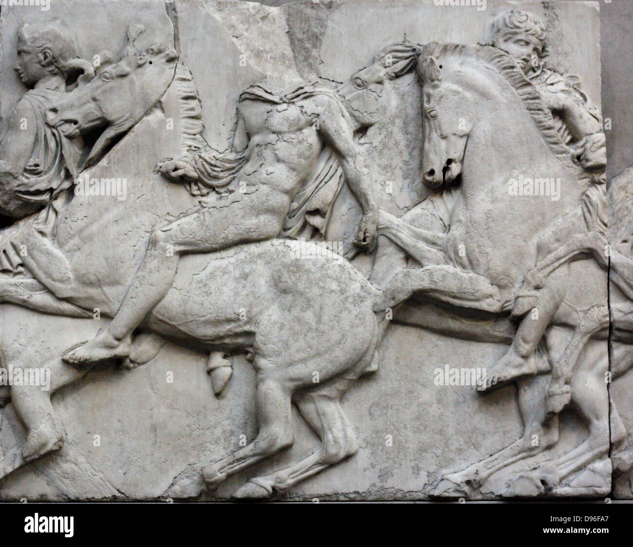 Detail from the Parthenon Frieze. Greek marble sculpture, made between ...