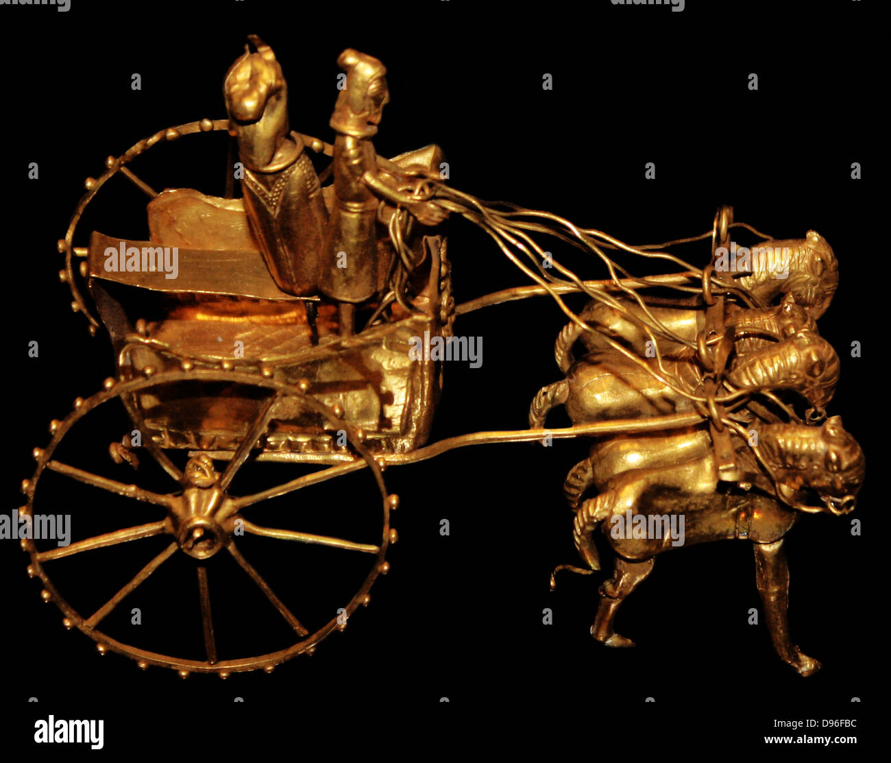 Ceremonial chariots. Oxus treasure. Horses pulling two people in Median ...