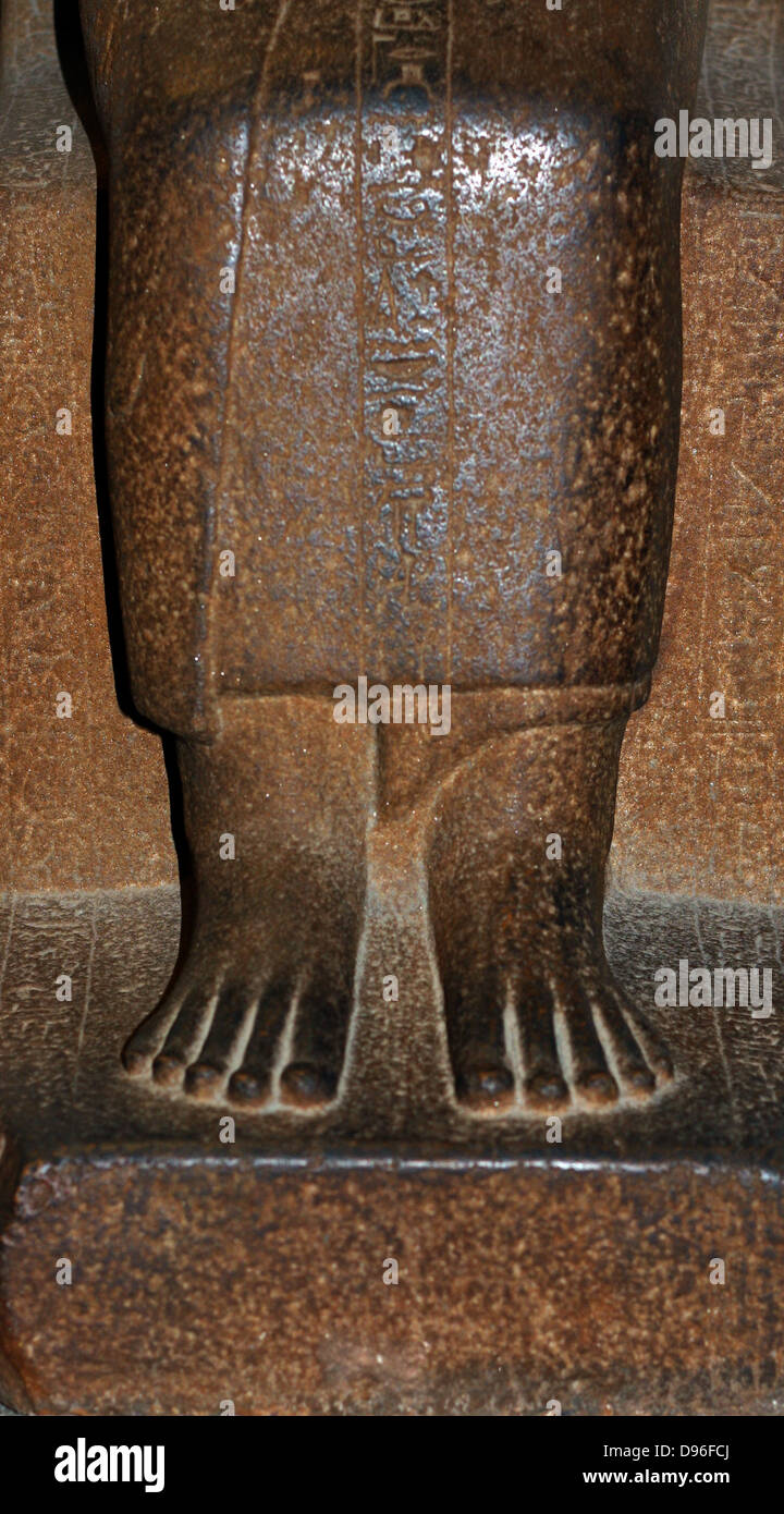 Detail from Egyptian statue of Ankhrekhu, Twelfth Dynasty (approx. 1850 ...