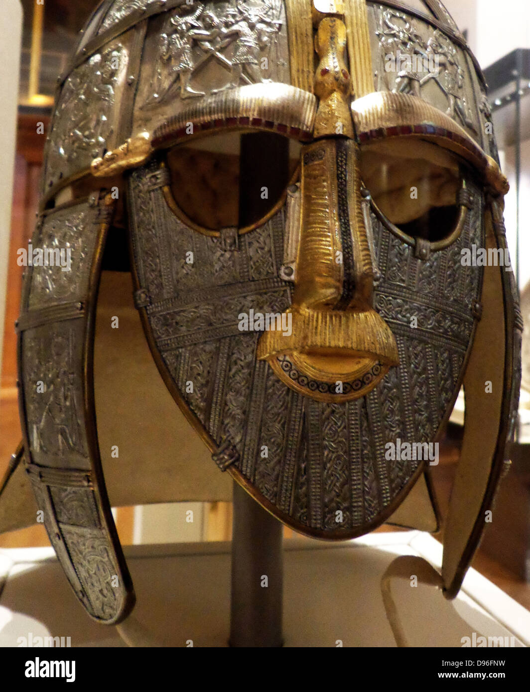 Replica of the Sutton Hoo helmet. Produced in the 1970's by the Royal ...