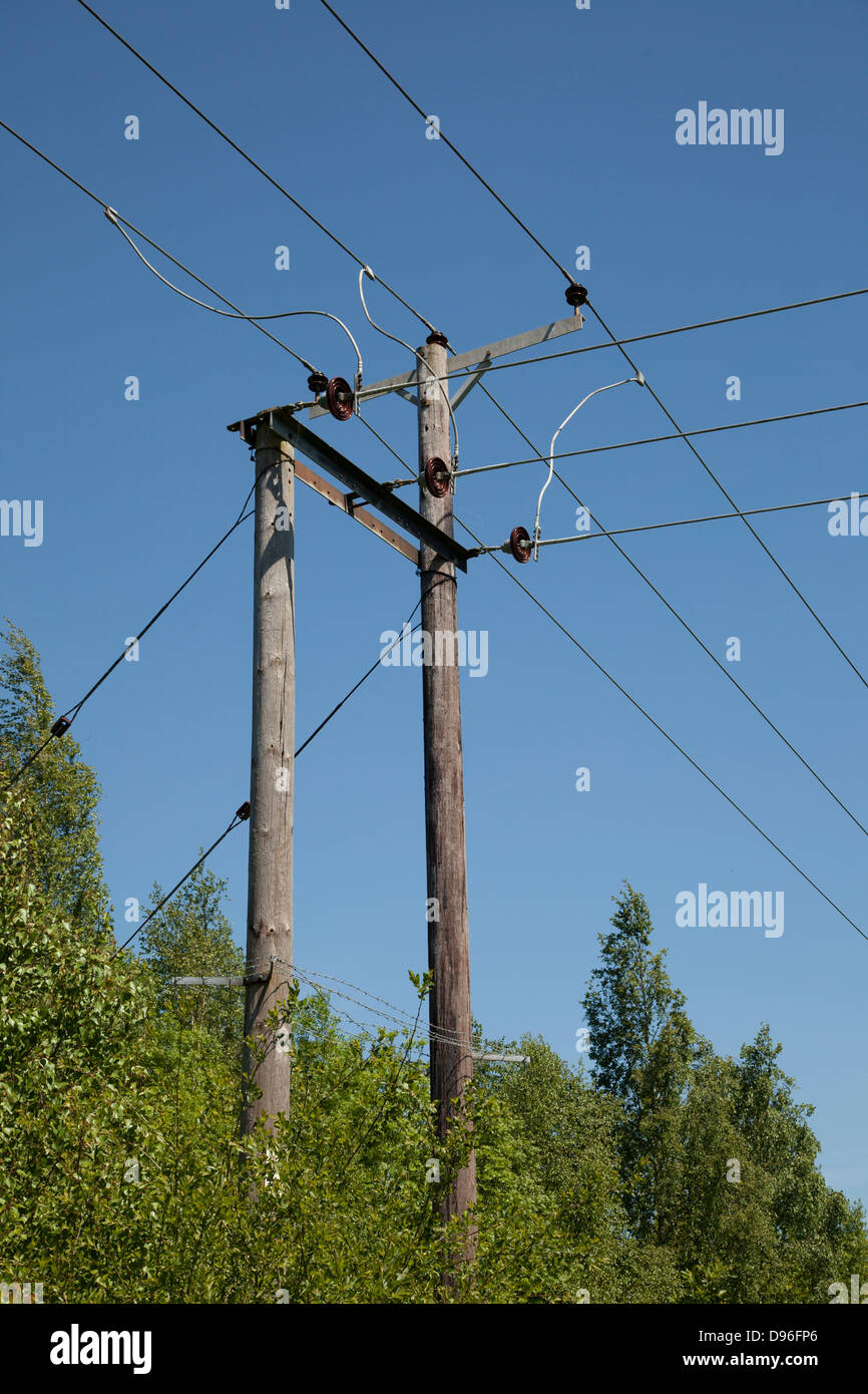 Power cables junction Stock Photo - Alamy
