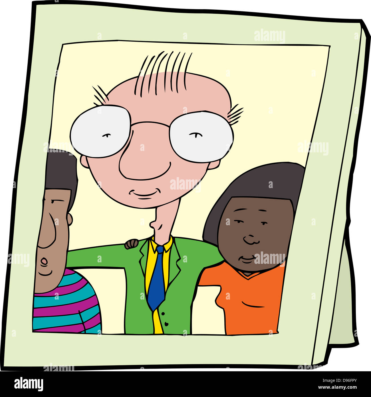 Picture frame of happy multicultural family over white Stock Photo - Alamy