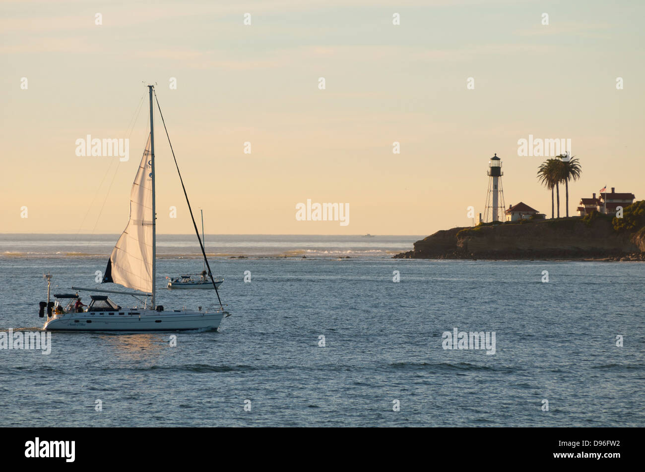 Sailboat in the Pacific near San Diego, California, United States of ...
