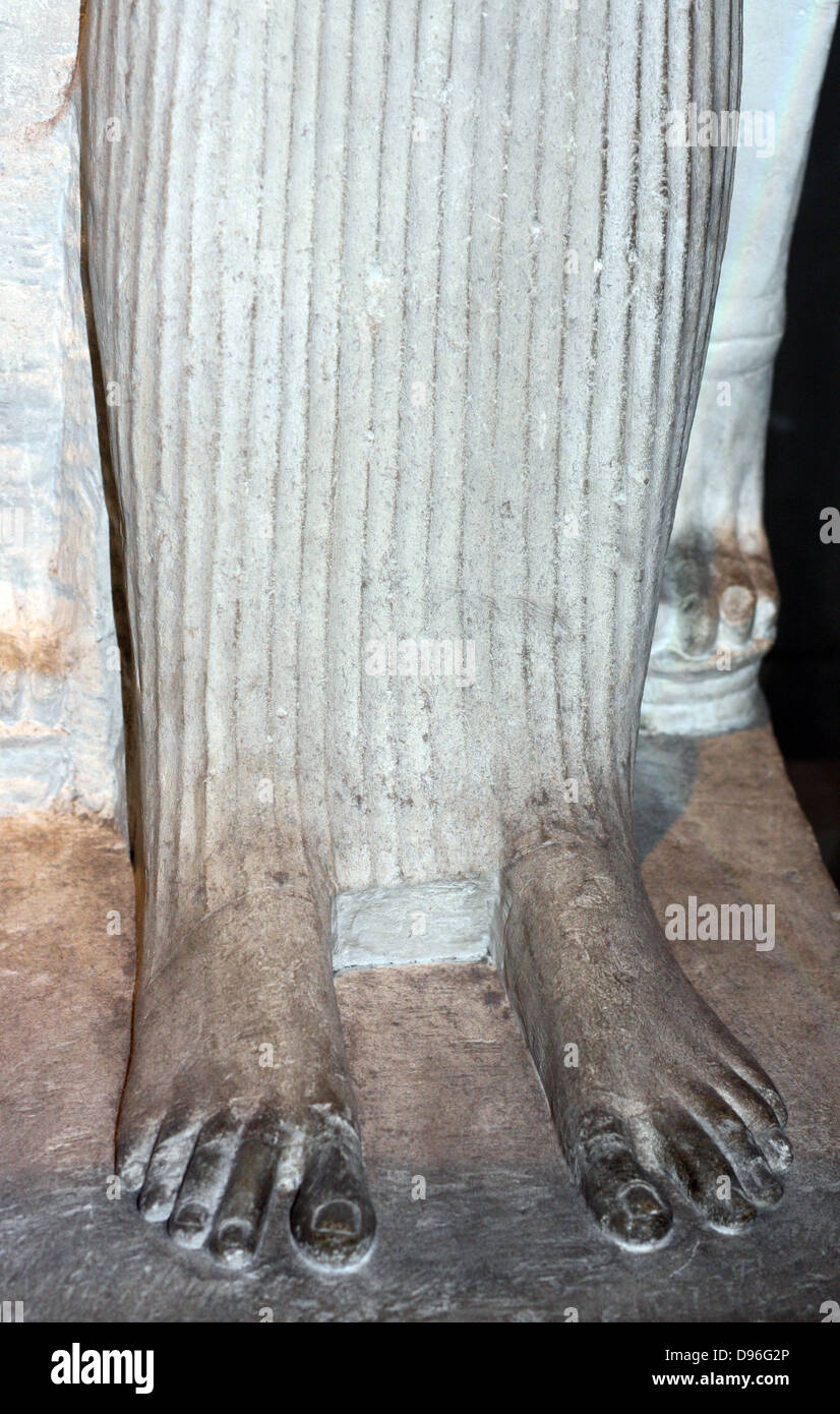 18th Dynasty Egyptian dyad of man and wife. Made of limestone and dated ...