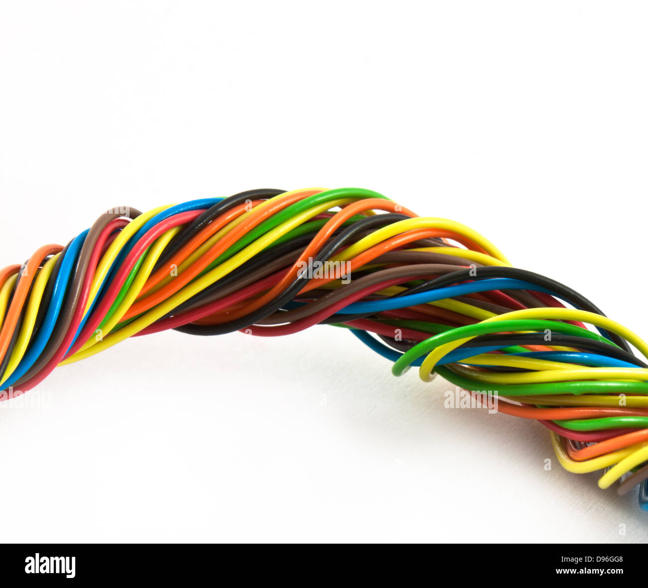 Color wires isolated on white background Stock Photo - Alamy