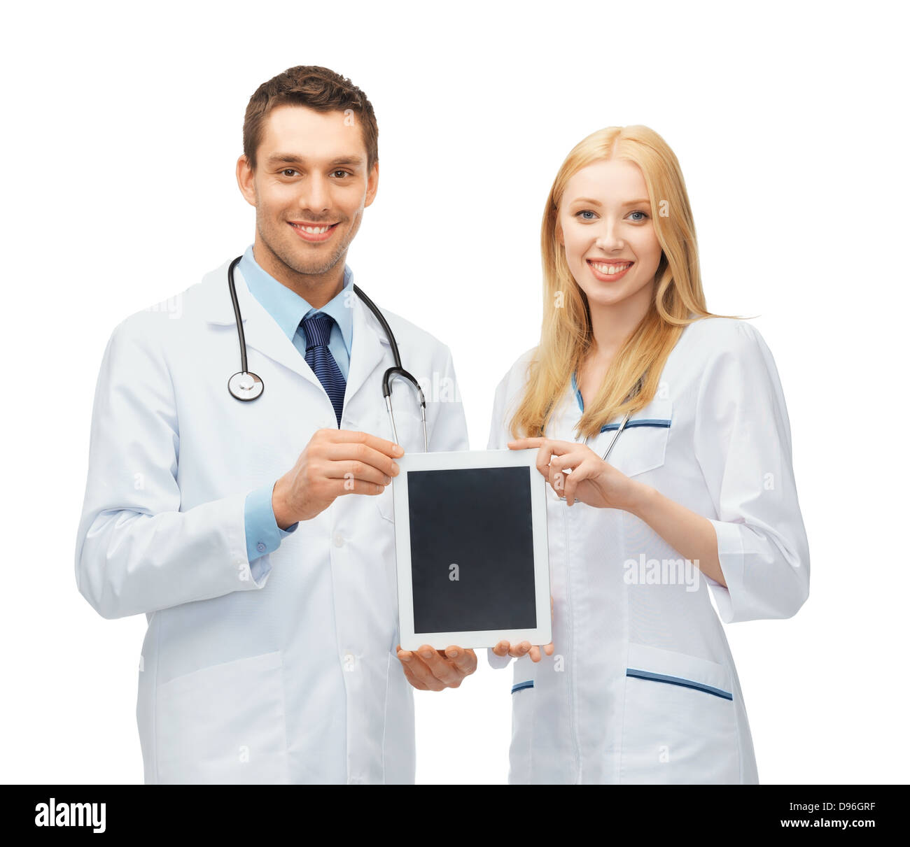 young doctors showing tablet pc Stock Photo - Alamy