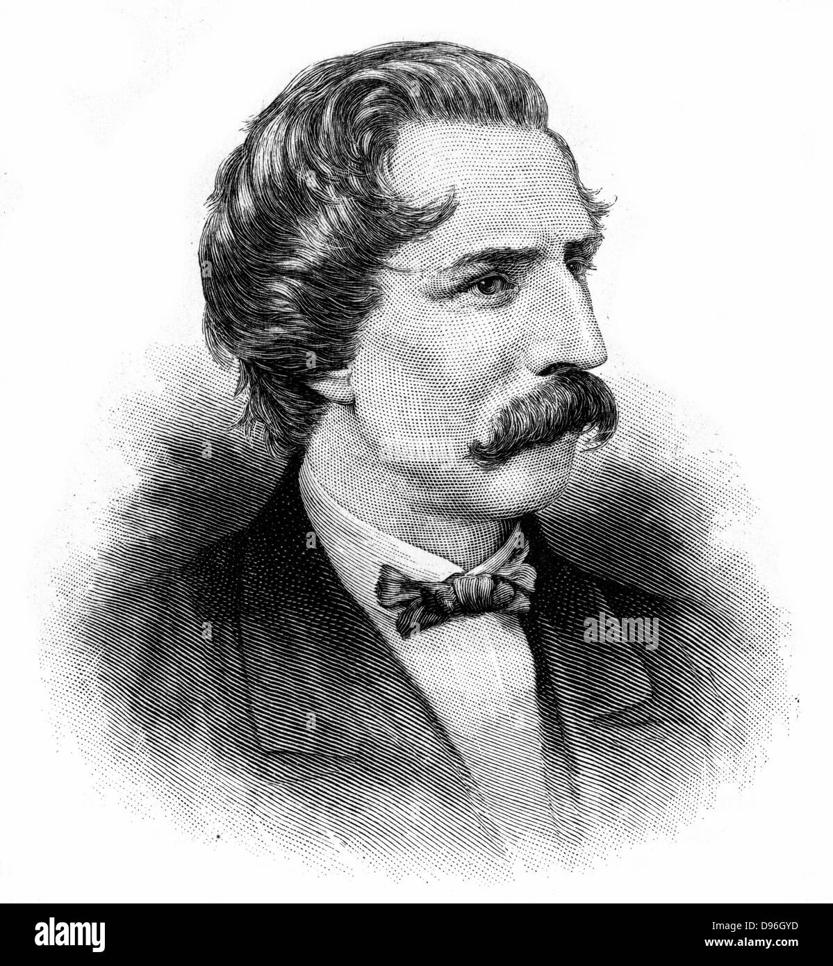 C1880 american humourist and writer engraving hi-res stock photography ...