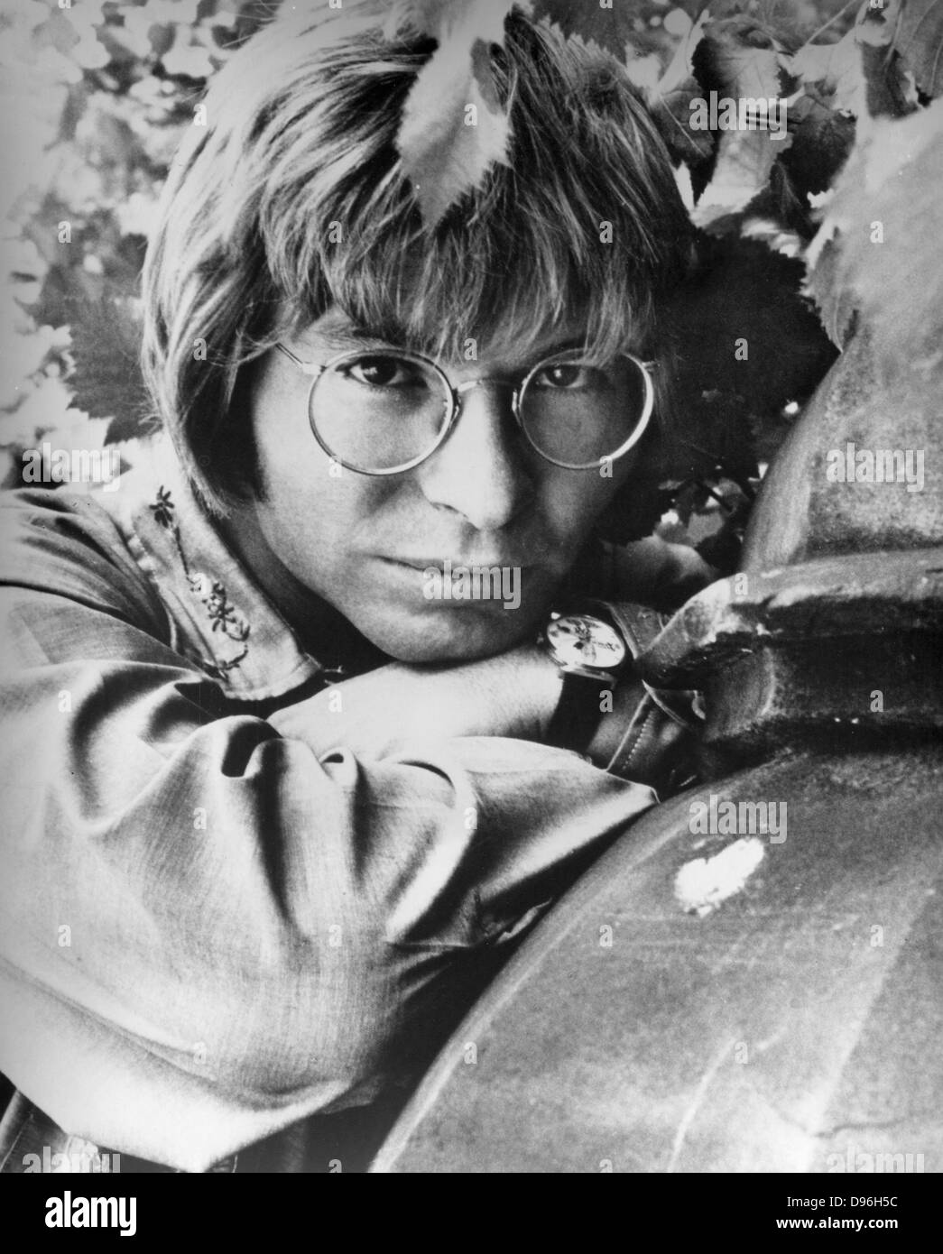 JOHN DENVER (1943-1997) Promotional photo of US singer about 1980 Stock ...