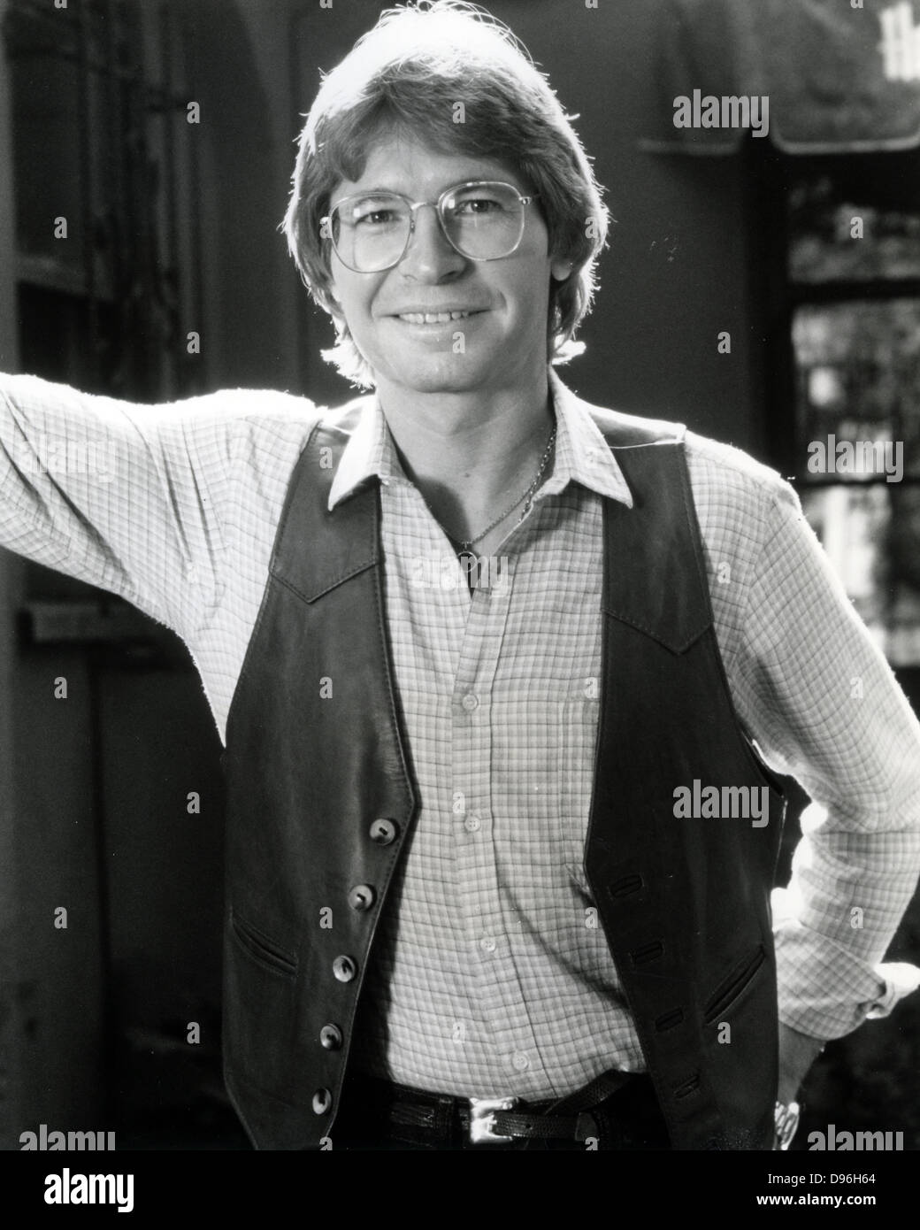 JOHN DENVER (1943-1997) Promotional photo of US singer about 1990 Stock ...