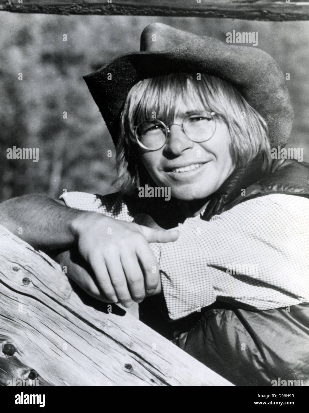 JOHN DENVER (1943-1997) Promotional photo of US singer about 1980 Stock ...