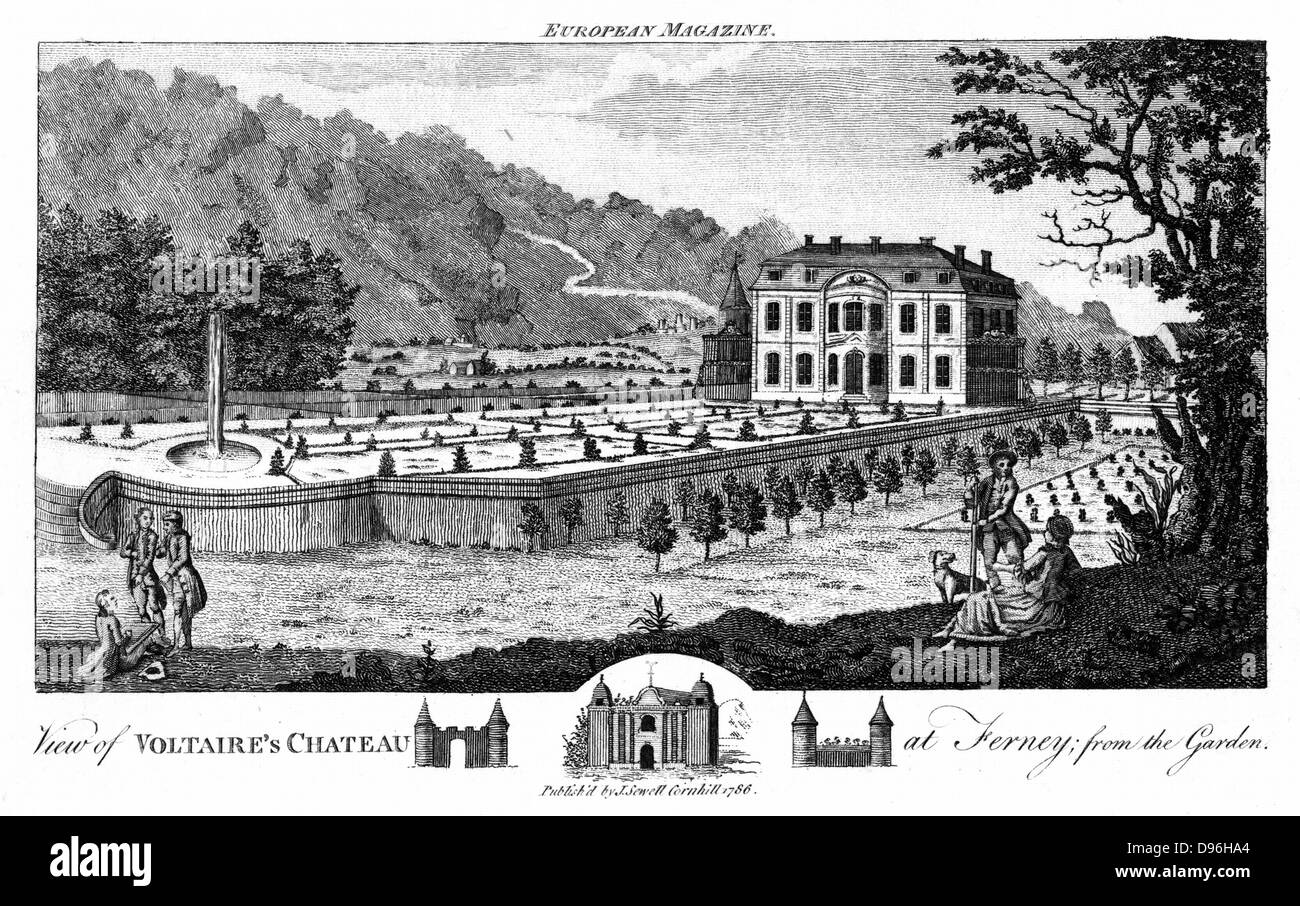 Ferney near Geneva, Switzerland, 1786. The chateau where Francois Marie ...