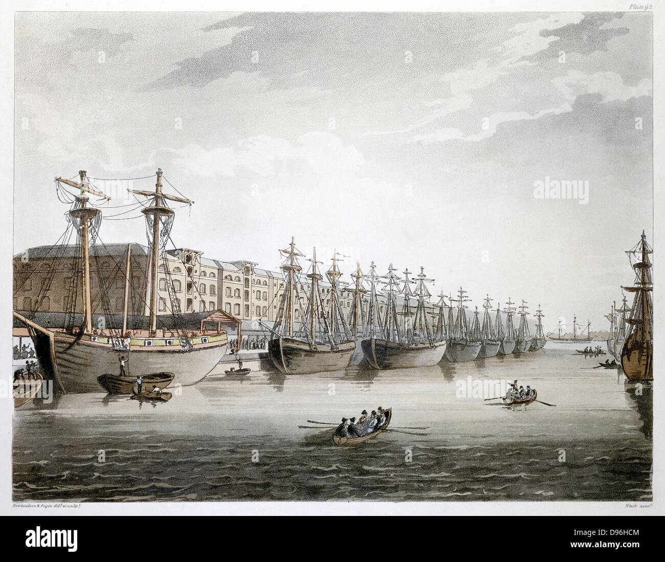 West India Docks, London. Built 1799-1802. Engineer William Jessop ...