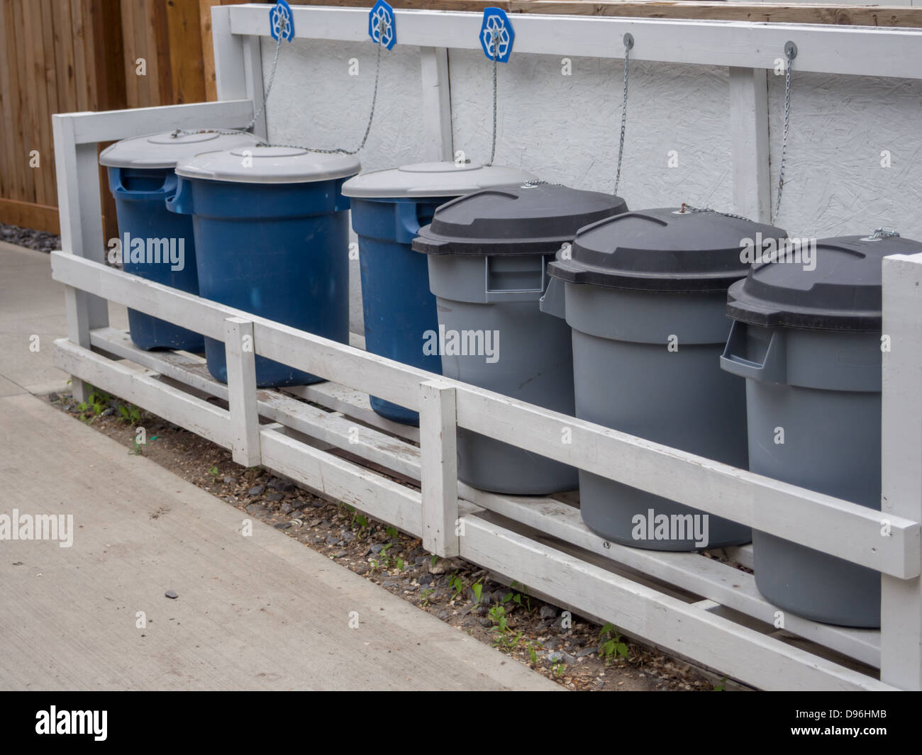 trash bins outside Stock Photo - Alamy