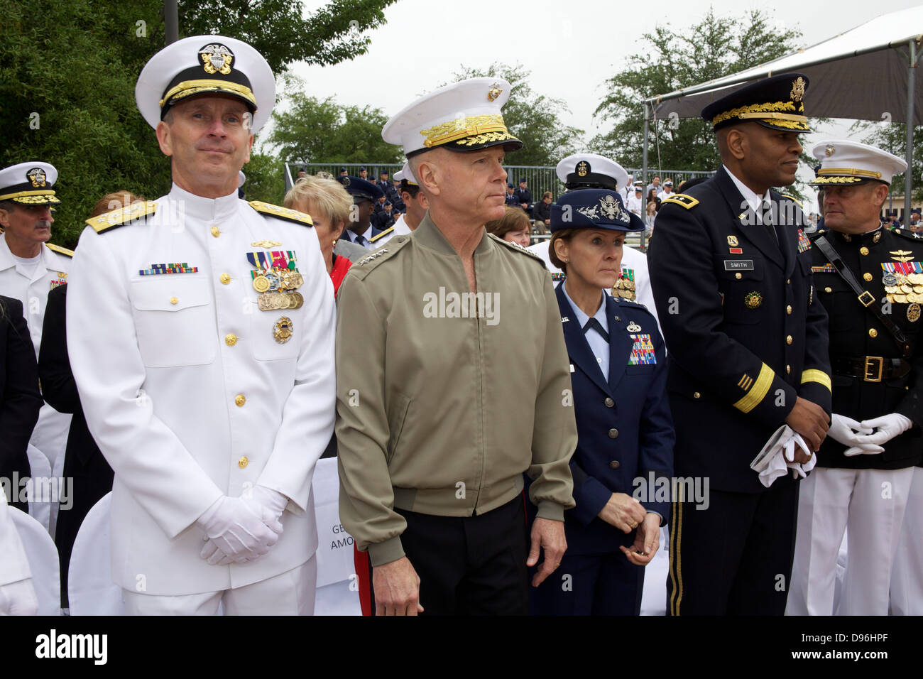 The 35th Commandant of the Marine Corps, Gen. James F. Amos, center ...