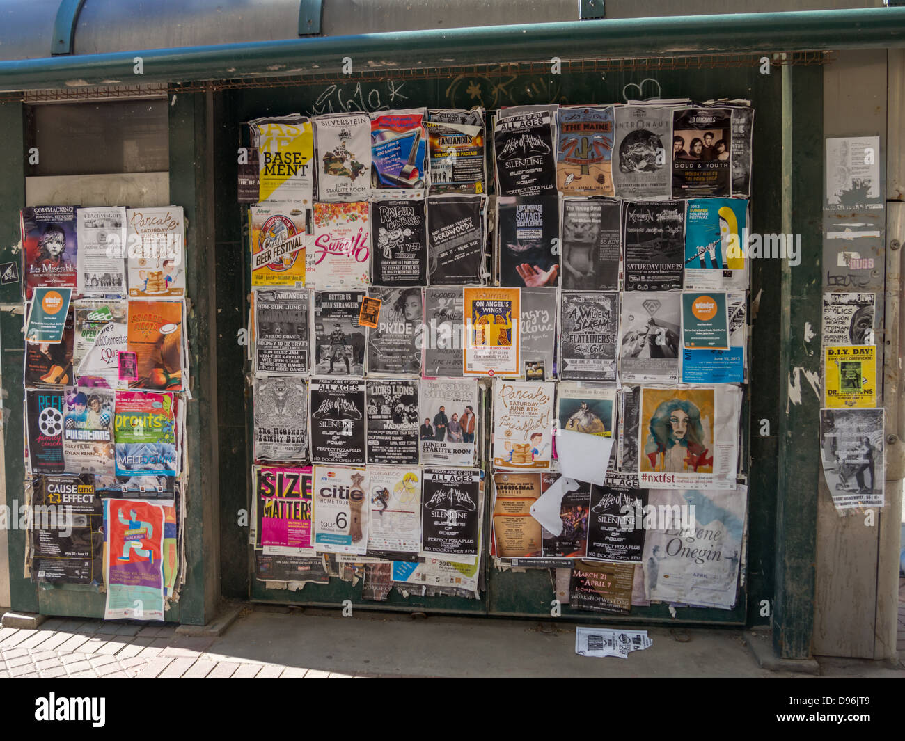 poster plastered public notice board Stock Photo - Alamy