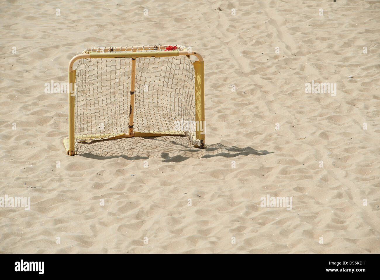 Goalpost on beach Stock Photo - Alamy