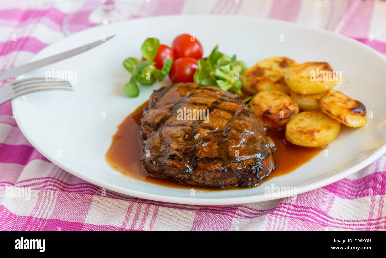 Grilled beef steak Stock Photo - Alamy