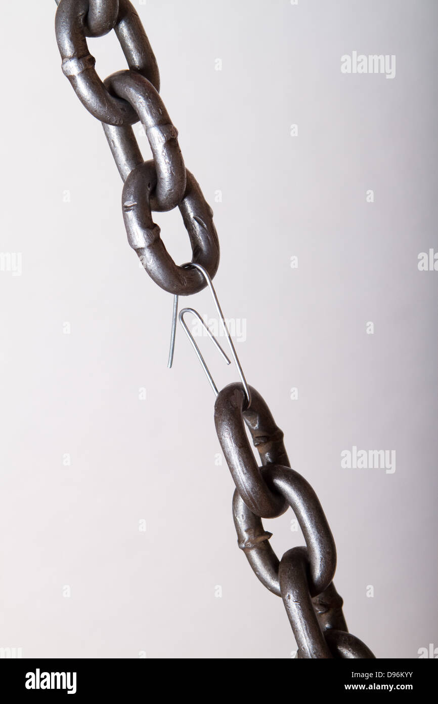 weakest link in a chain. concept of genuine software (machine part ...