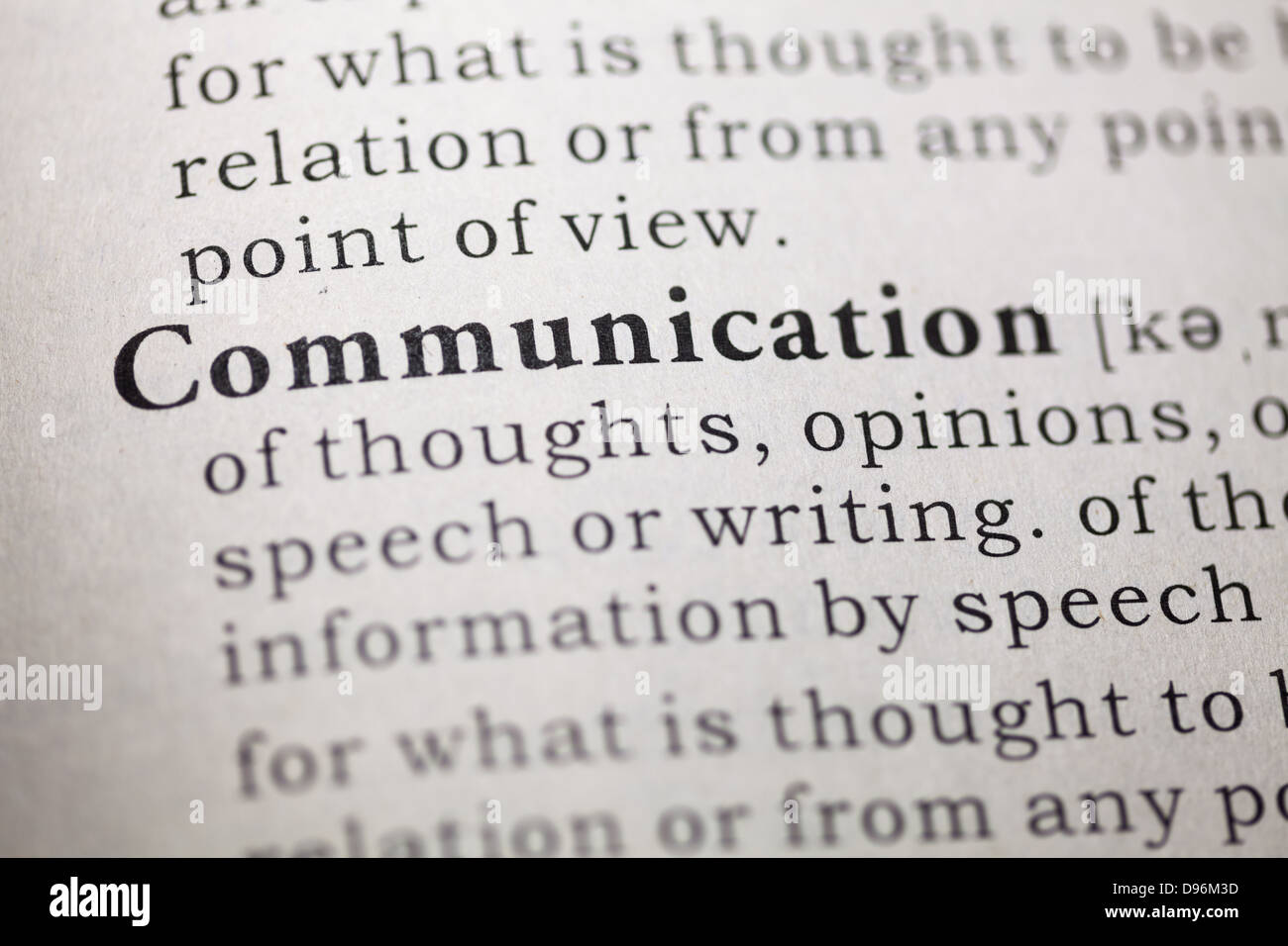 Dictionary definition of the word Communication Stock Photo - Alamy