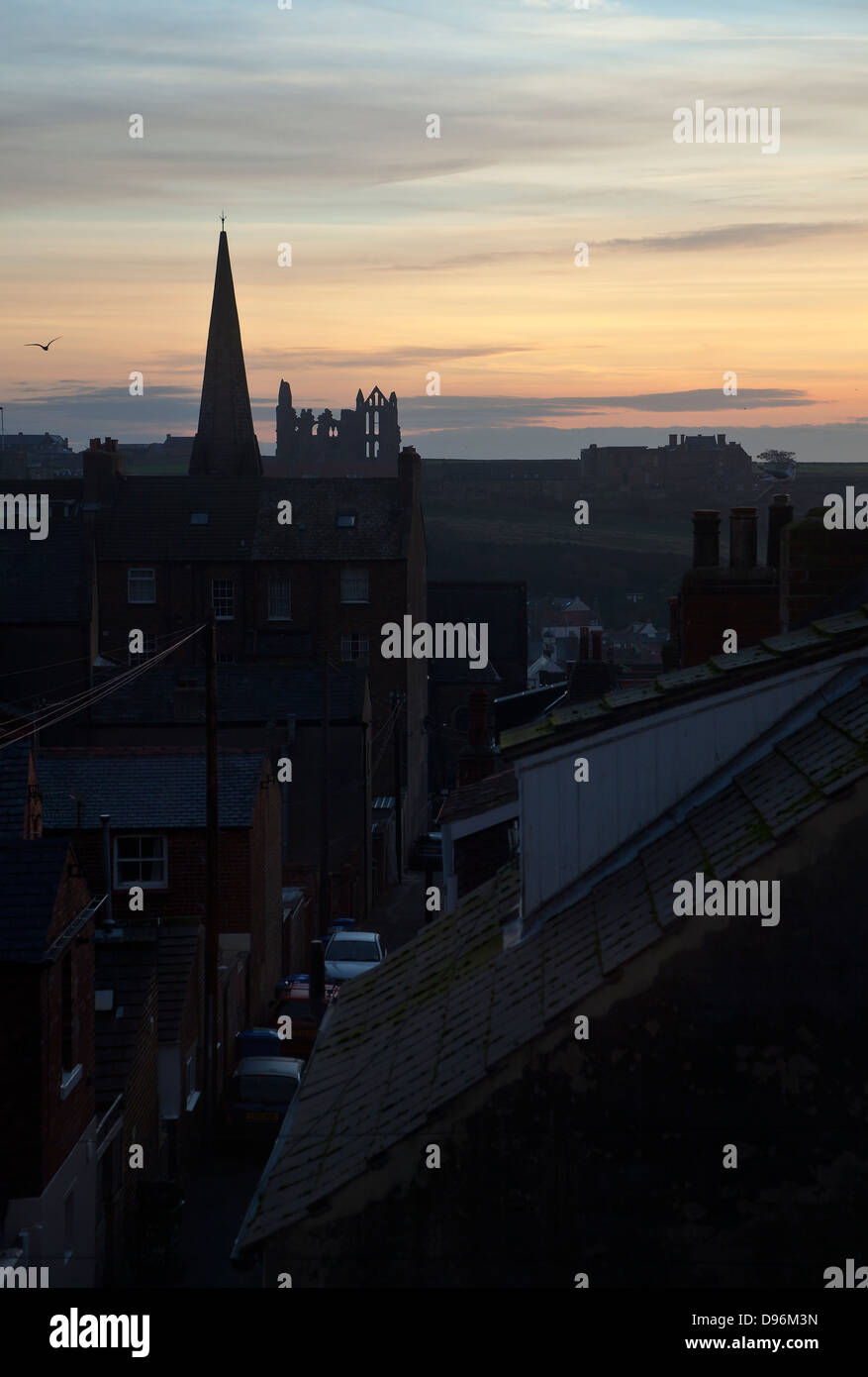 Whitby abbey in silhouette hi-res stock photography and images - Alamy