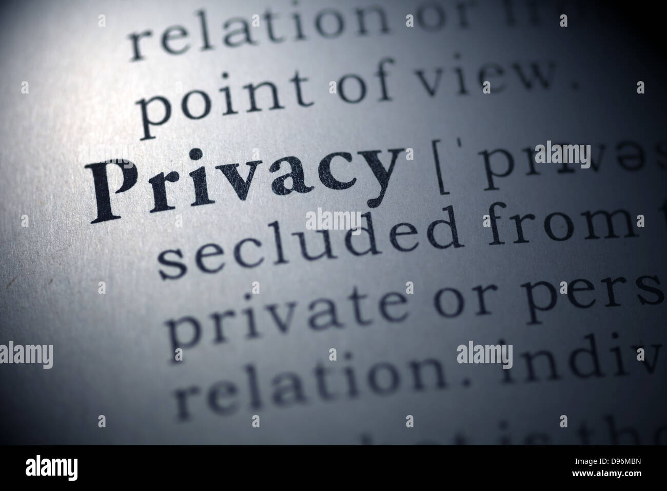 Dictionary definition of the word privacy Stock Photo - Alamy