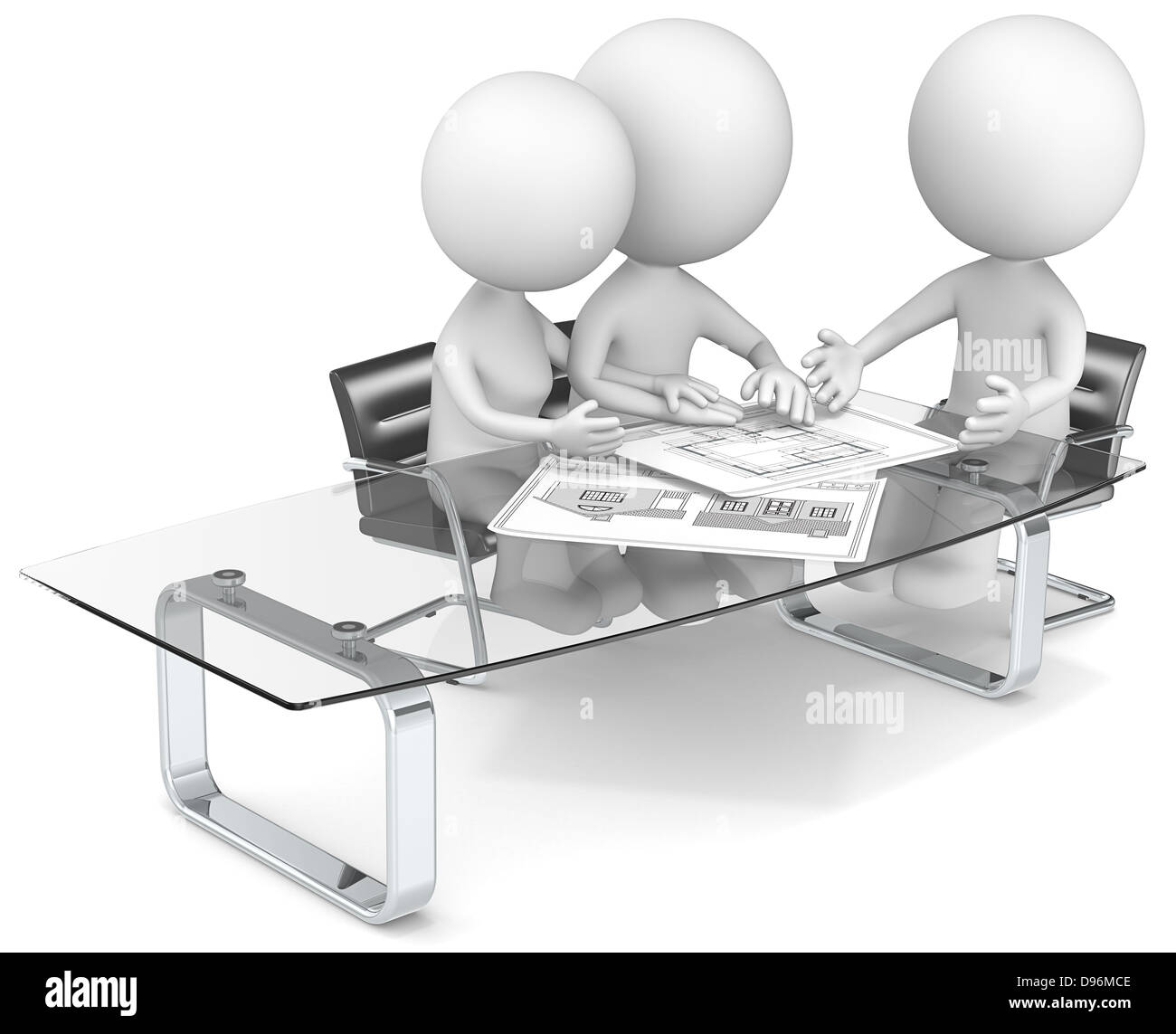The Dude and wife discussing house plans with expert Stock Photo - Alamy